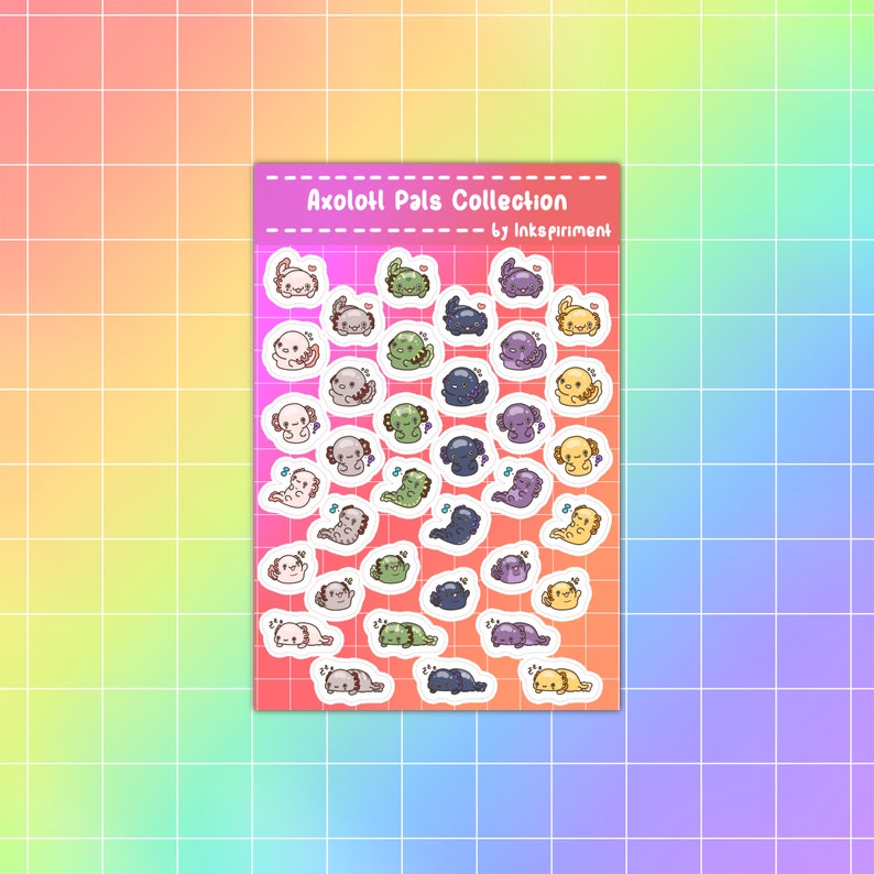 Axolotl Pals Sticker Sheet Collection Axolotl Lover Stickers - Etsy
