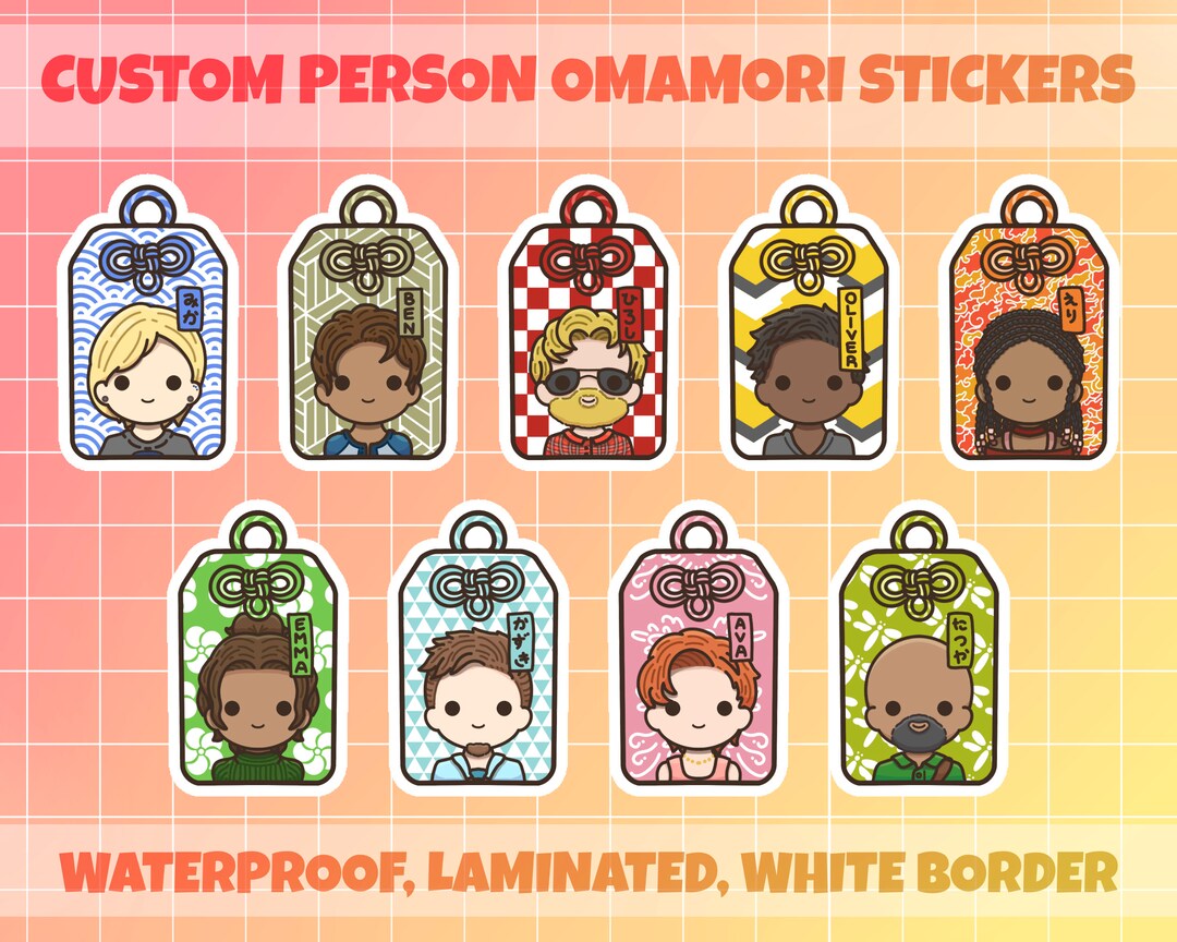 Custom Person Omamori Sticker Commission Anime Sticker Omamori Charm ...