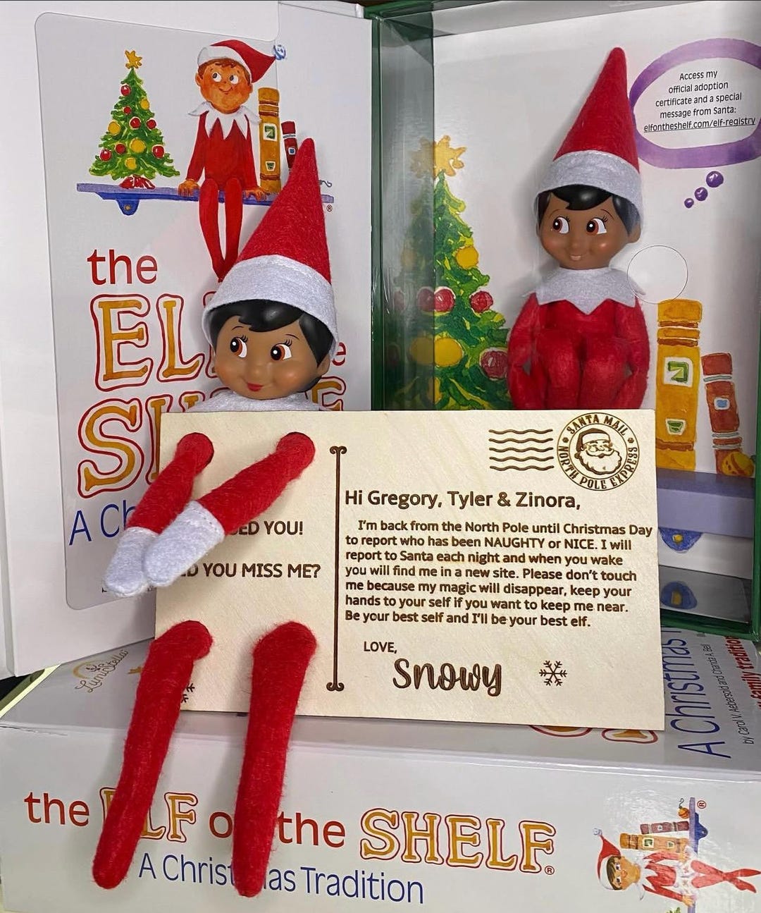 Personalized Wooden Elf Postcard, Santa’s Elf Message Keepsake ...
