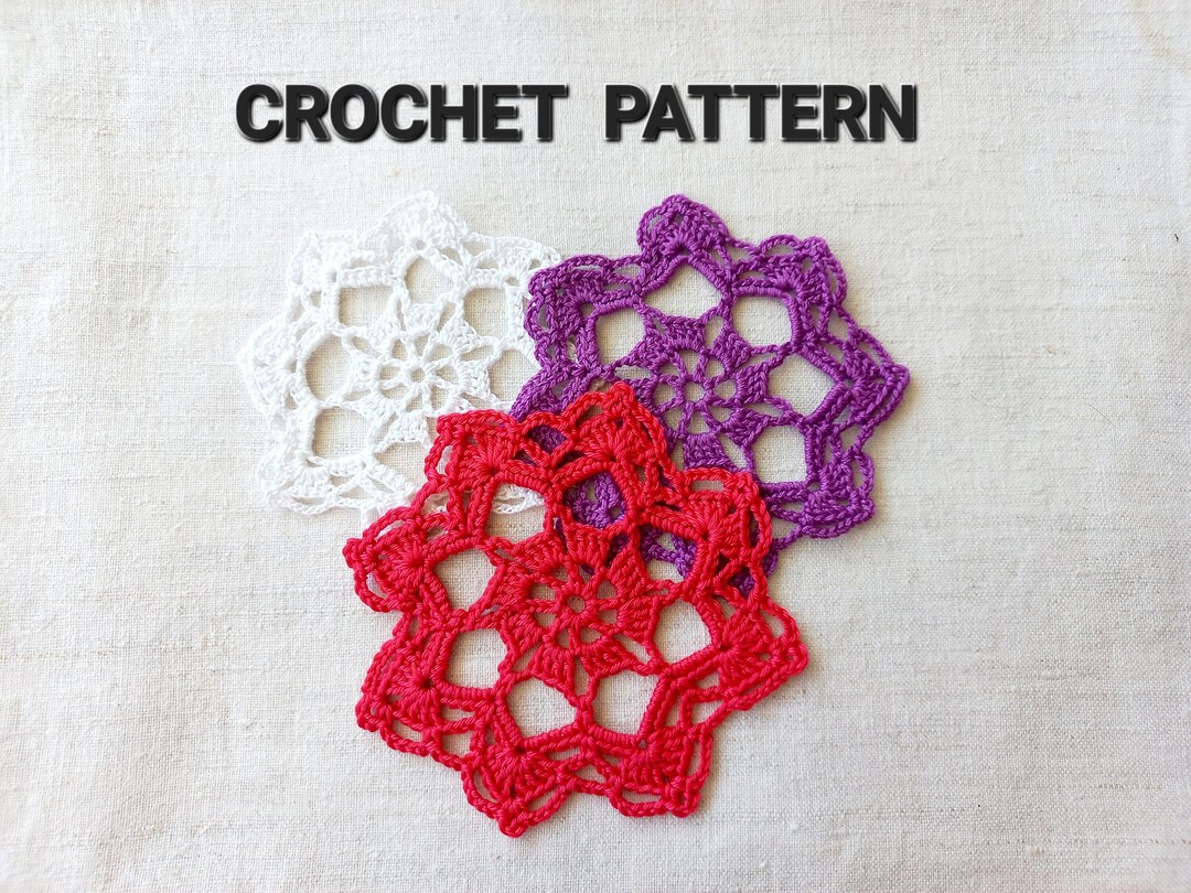 Crochet Pattern Round Motif Coaster Motif Crochet Pattern Coaster Easy ...