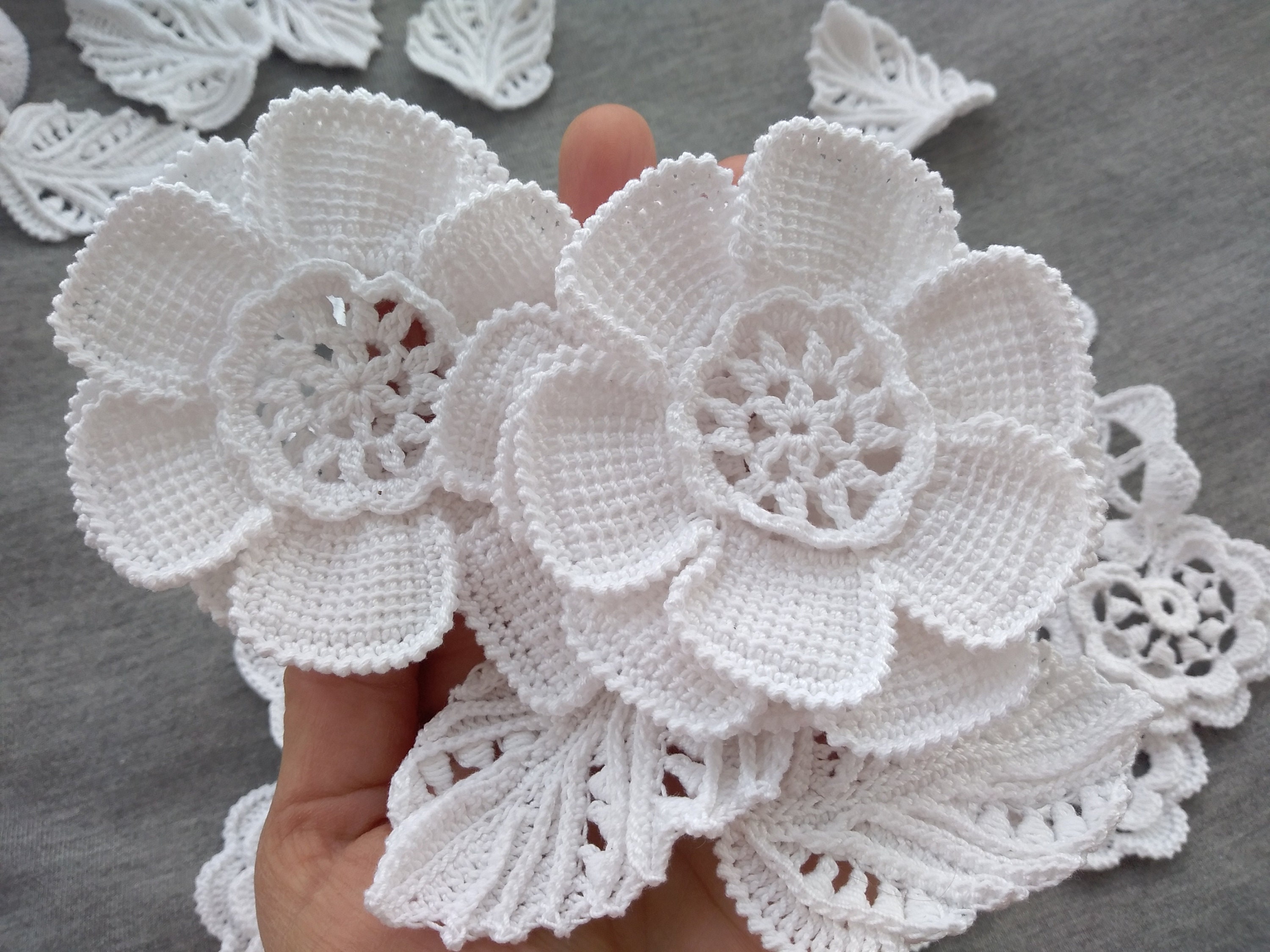 Pattern Crochet Flower Motif Crocheted White Flower PDF File - Etsy