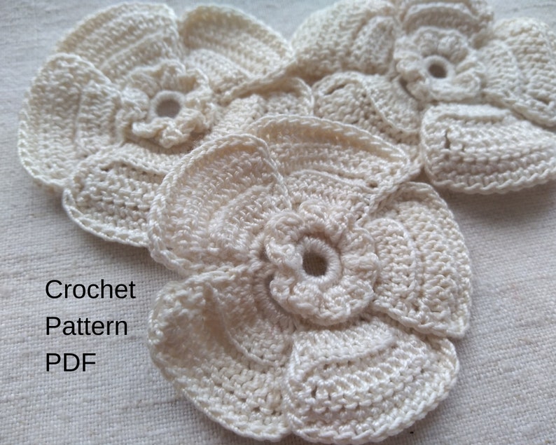 Set Irish Crochet Pattern Flower Motif Pattern Rochet Applique Irish ...