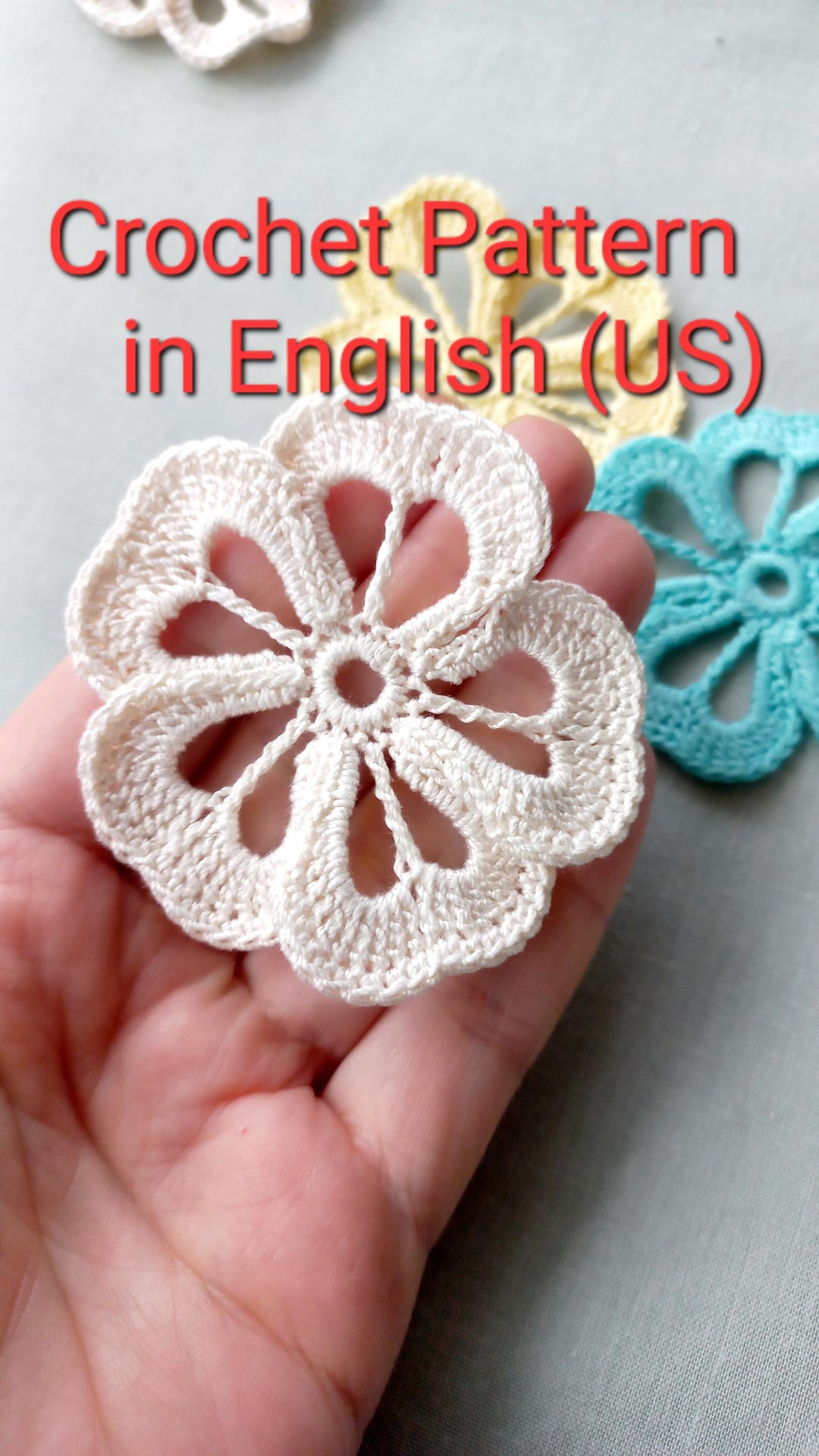 Irish Lace Flower Motif Pattern Pdf Tutorial Crocheting - Etsy