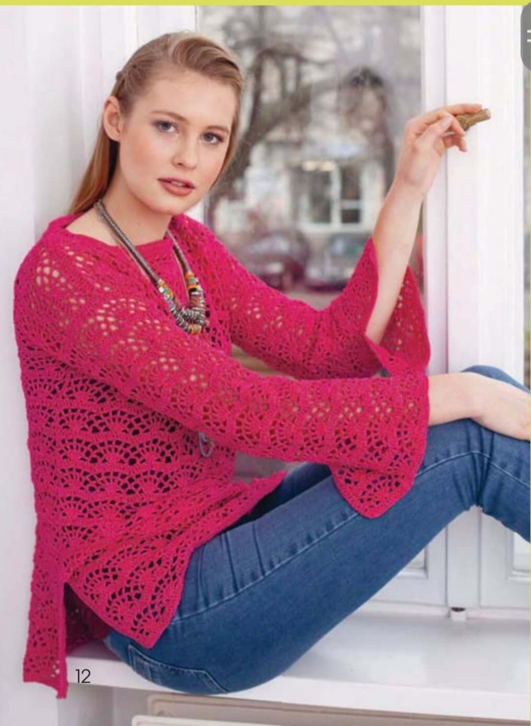 Womens Blouse CROCHET PATTERN Blouse Sleeves Long Lacy Summer Blouse ...