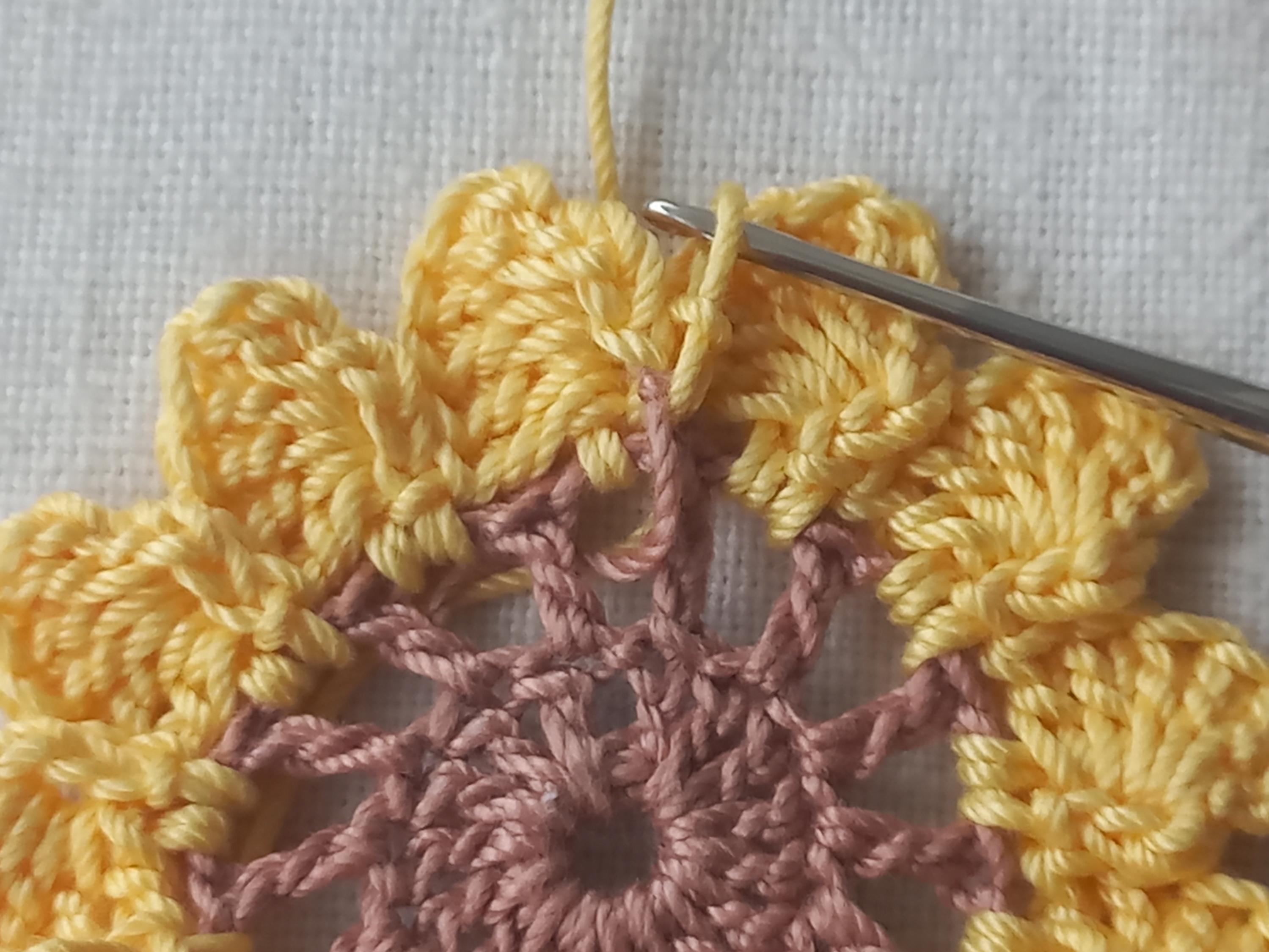 Crochet Sunflower Motif Pattern Sunflower Irish Lace Handmade Sunflower ...