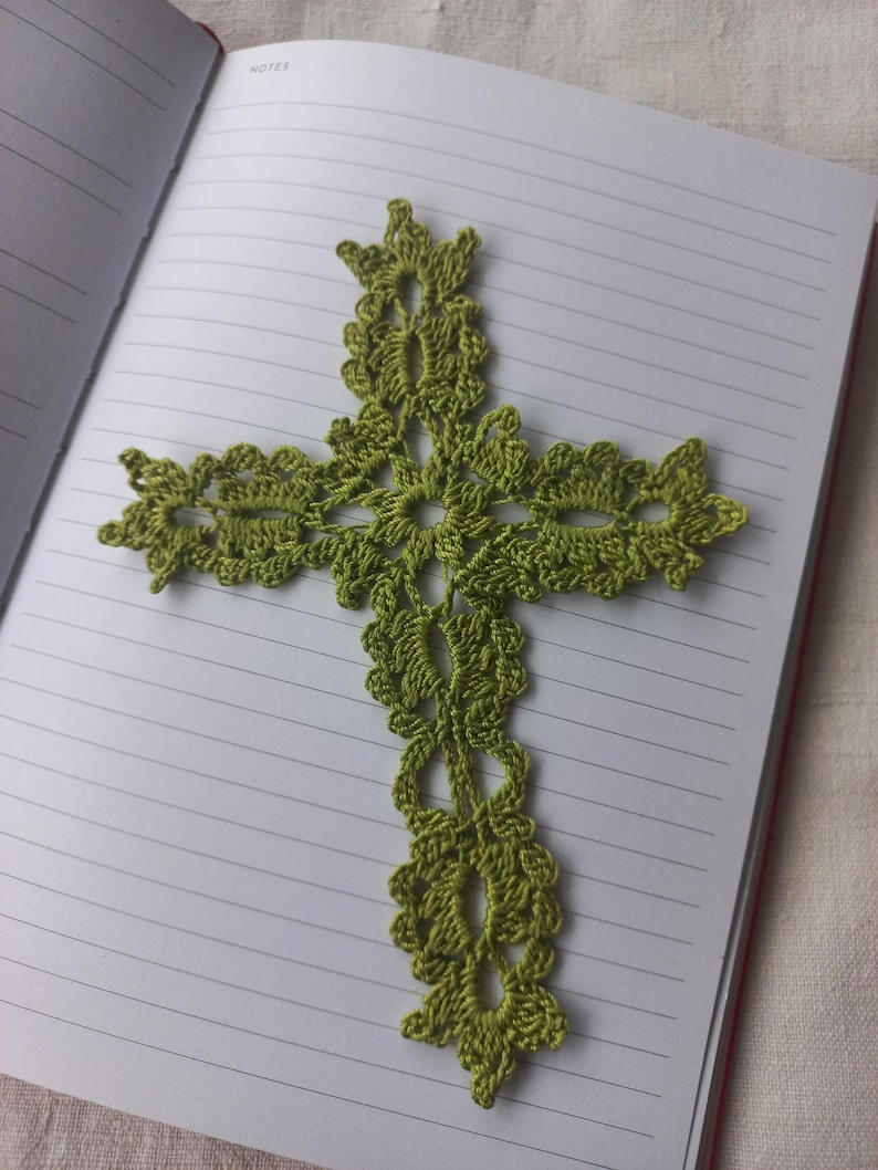 Christian Cross Crochet PATTERN Decorative Bookmark DIY Religious ...