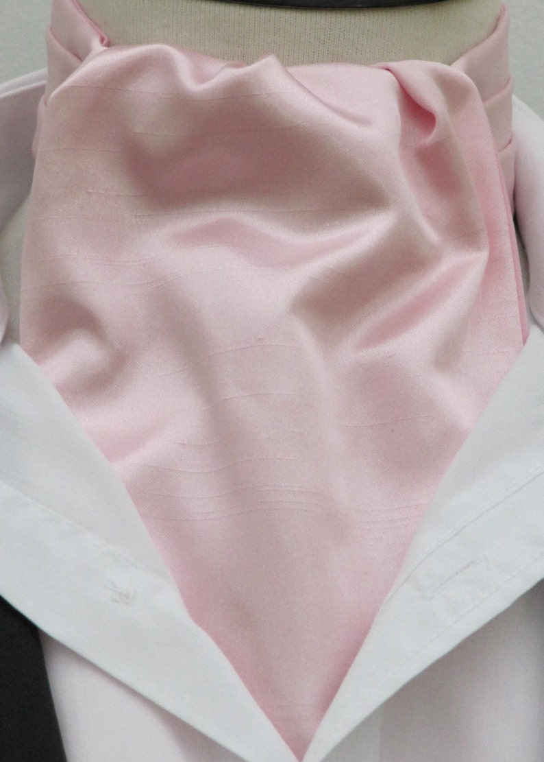 Mens Baby Pink Faux Silk Ascot Cravat Kerchief | Etsy