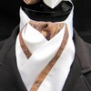 Ready Tied White Faux Silk and Black Faux Silk Riding Stock Tie ...