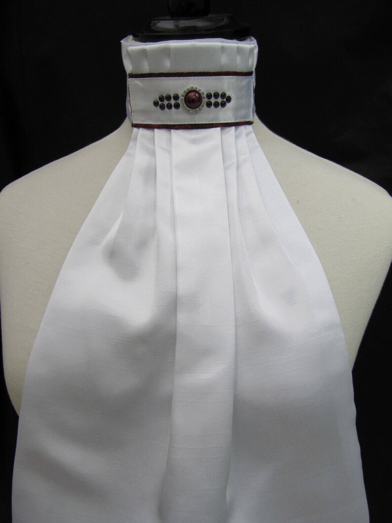 Deluxe White Faux Silk Riding Stock With Co-ordinating Colour - Etsy