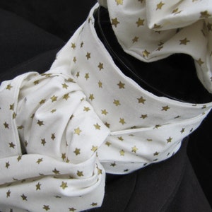 Ready Tied or Self Tie Ivory and Gold Star Cotton Dressage Riding Stock ...