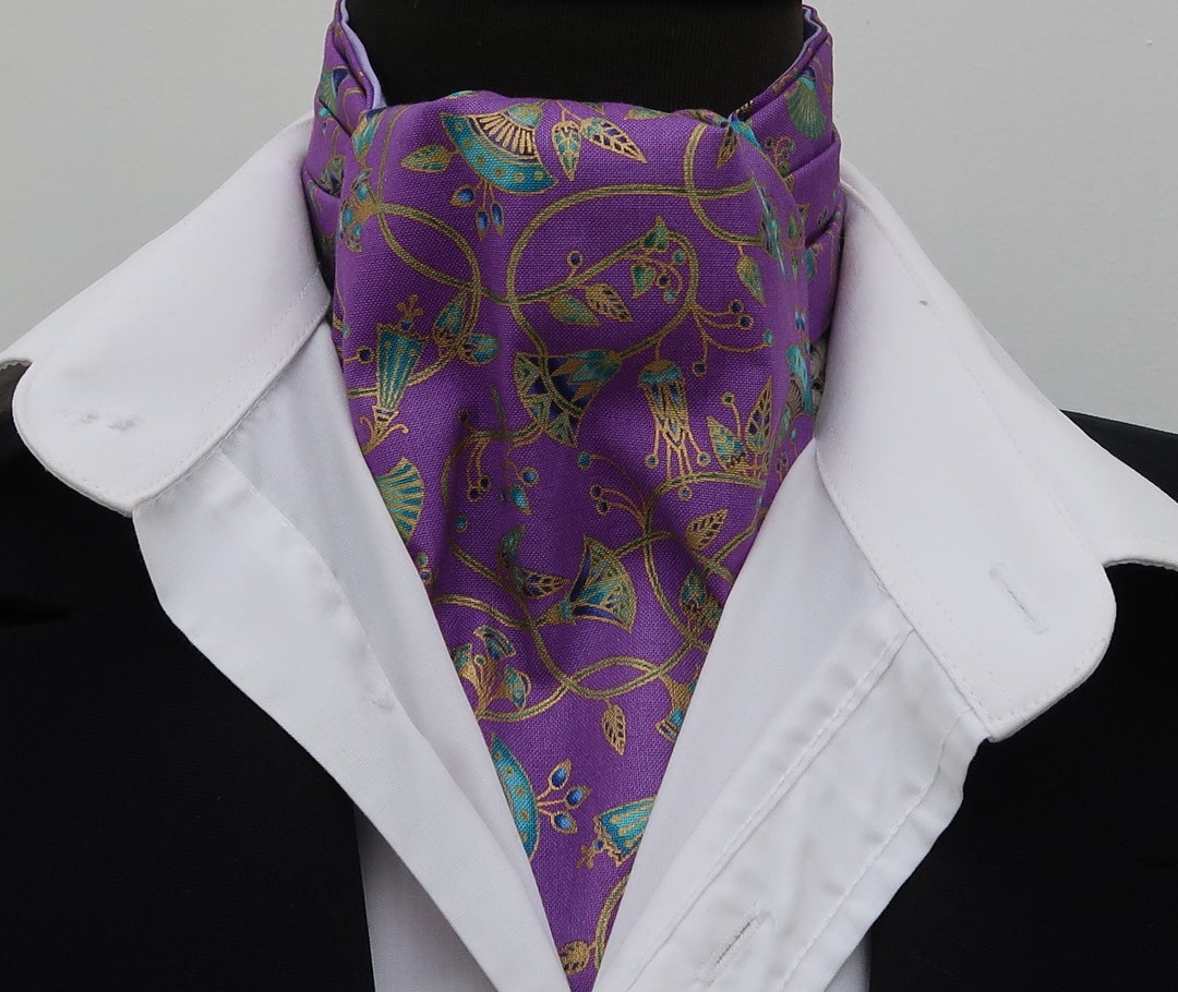 Deep Lilac Purple Turquoise and Gold Treasures of Alexandria Cotton ...