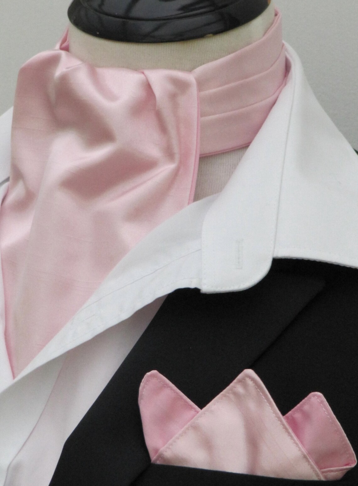 Mens Baby Pink Faux Silk Ascot Cravat Kerchief - Etsy