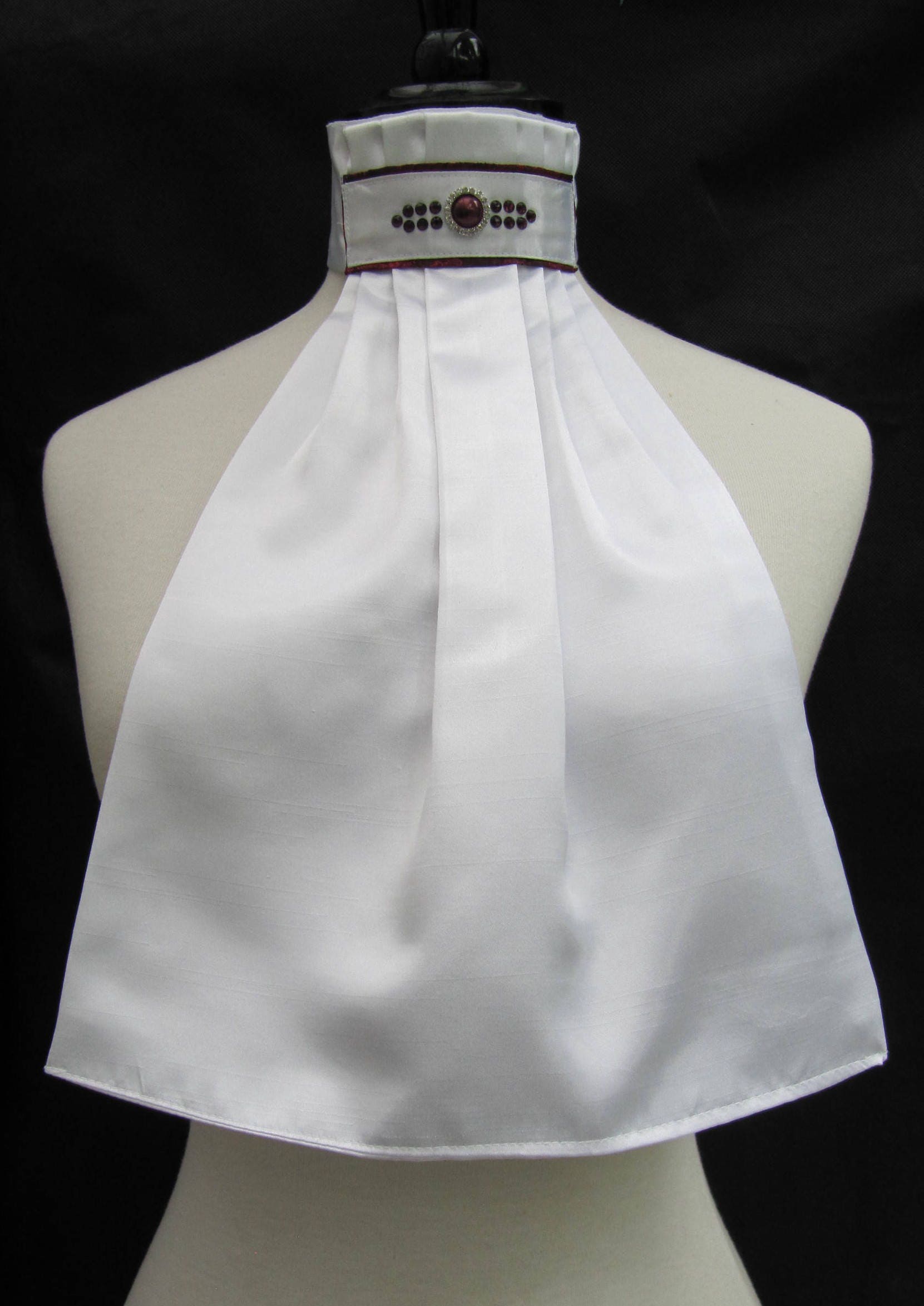 Deluxe White Faux Silk Riding Stock With Co-ordinating Colour - Etsy
