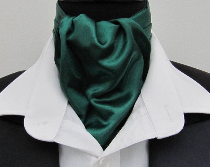 Pine Green Regency Style Victorian Ascot Tie Cravat Dupioni SILK - Etsy