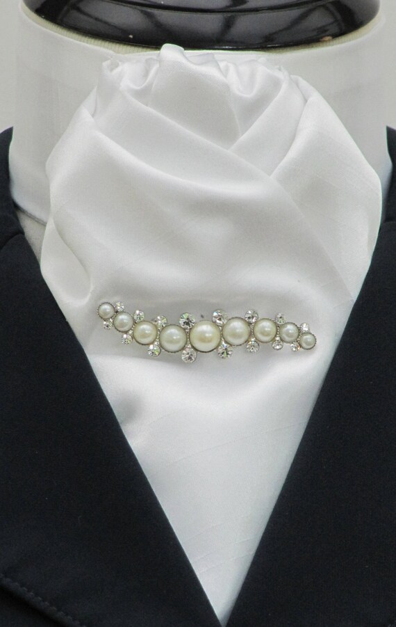 Ready Tied White or Cream Faux Silk Riding Stock Tie Scrunchie - Etsy UK