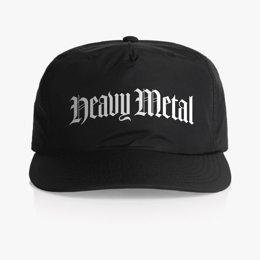 HEAVY METAL Black Surf Cap | Goth Hat, Beach Hat, Goth Streetwear ...