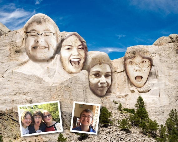 Custom portrait on Mount Rushmore Your face on Mount | Etsy