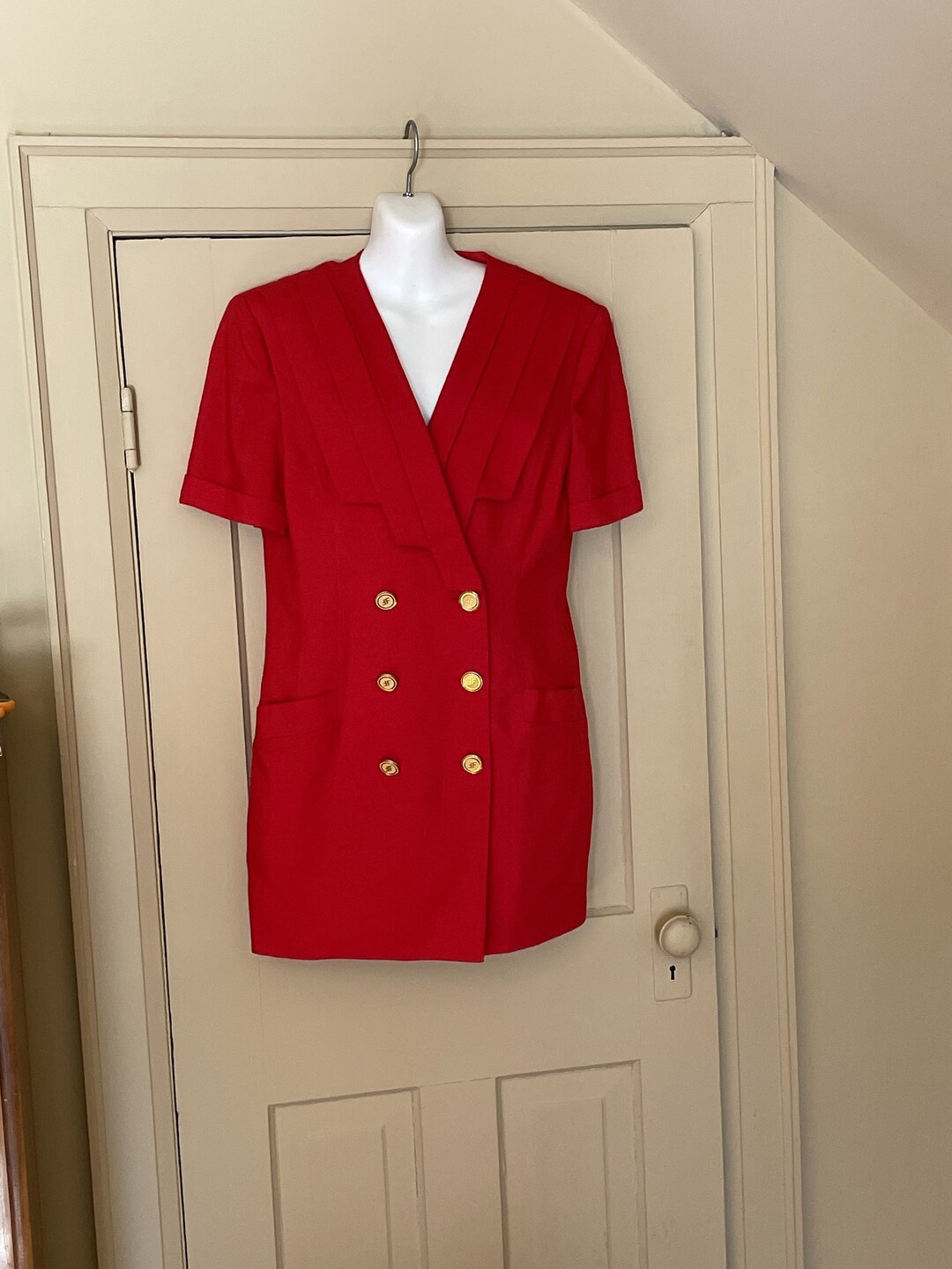 Vintage 1980s Fink Modell Double Breasted Dress 80s Red - Etsy