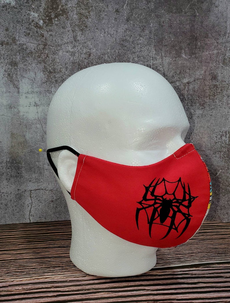 Spider Character Comic Strip Print Face Mask Made With - Etsy