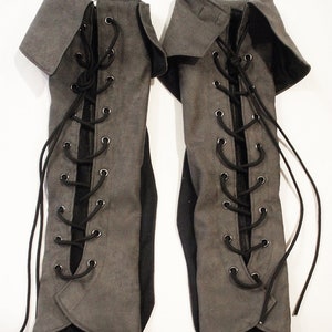 Gray Micro Suede Laced up Spats / Boot Covers / Gaiters - Etsy