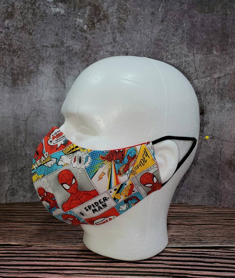 Spider Character Comic Strip Print Face Mask Made With - Etsy