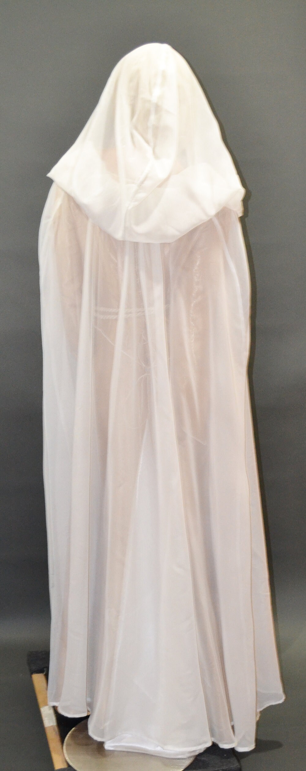 Sheer White Hooded Cloak With Satin Ribbon Draw String Tie | Etsy