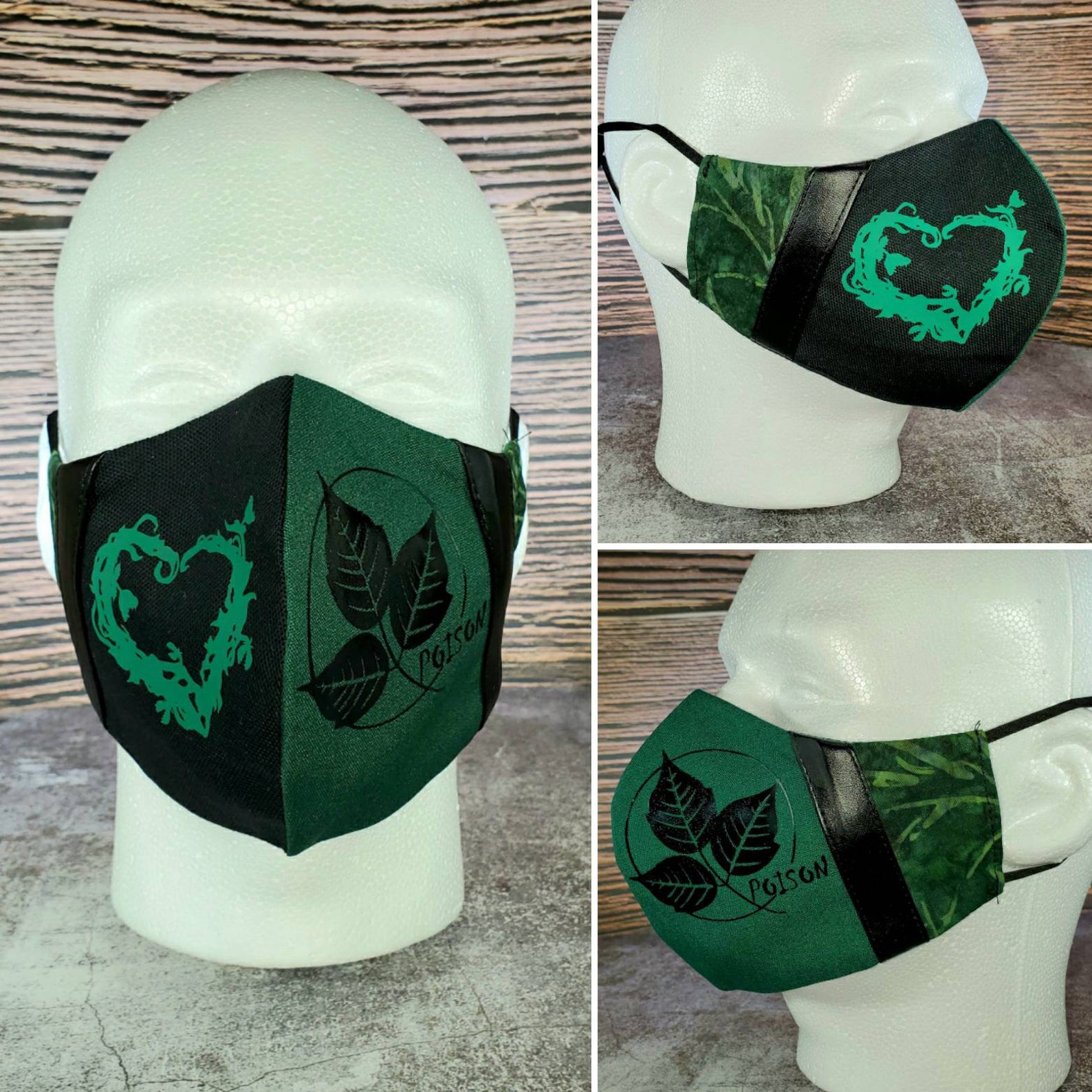 Ivy Inspired Themed Face Mask. Green & Black - Etsy