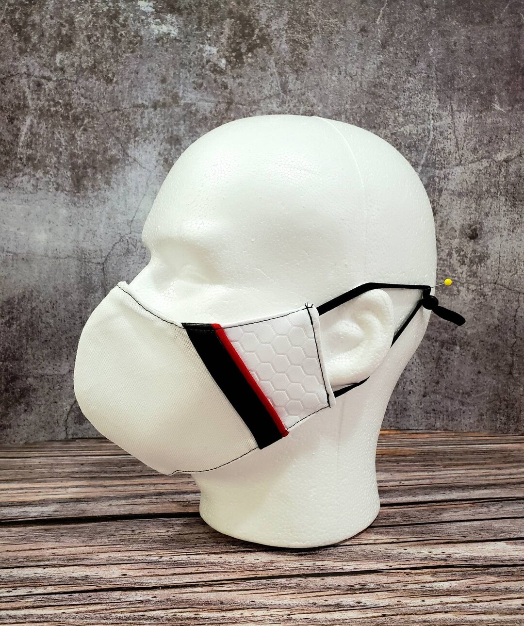 White, Black and Red Face Mask. - Etsy