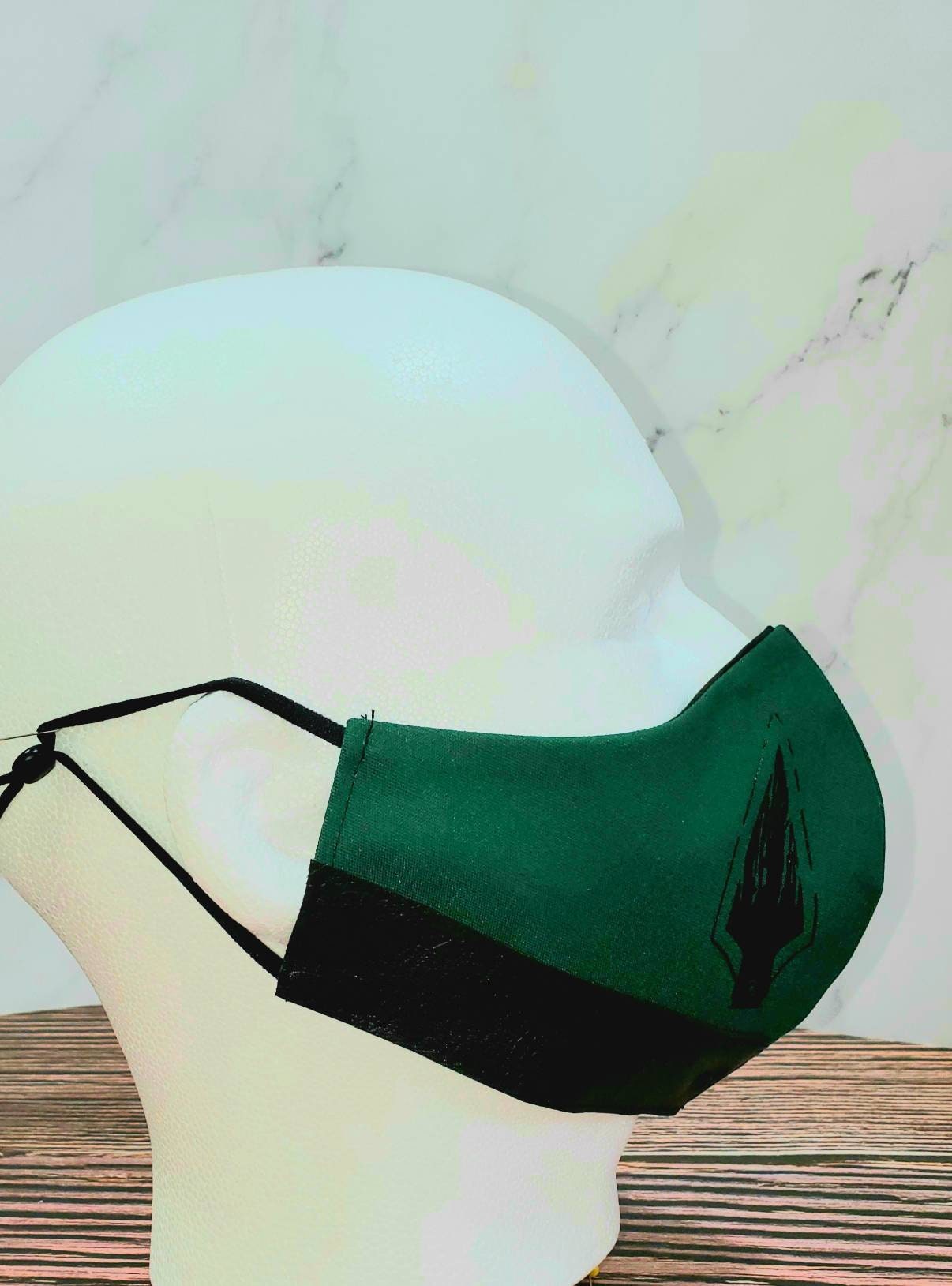Arrow Inspired Themed Face Mask. Green & Black - Etsy