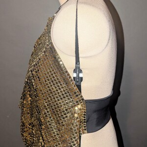 Gold Disco Halter Top With Front Cowl Neck Line - Etsy