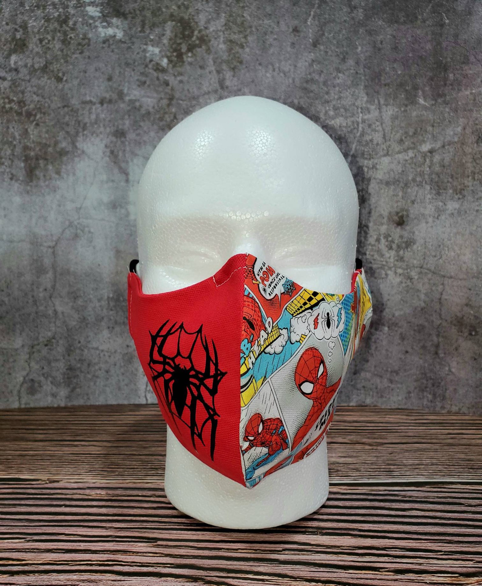 Spider Character Comic Strip Print Face Mask Made With - Etsy