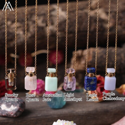 Perfume Bottle Pendant Necklace Fashion Jewelry Natural Stone - Etsy