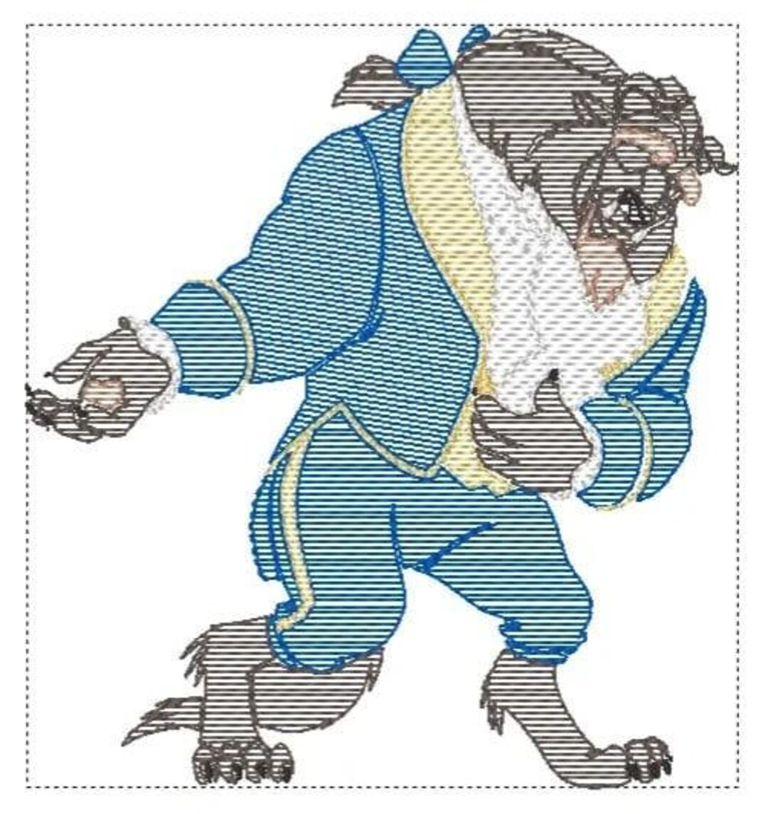 Beast Inspired Sketch Embroidery Design - Etsy