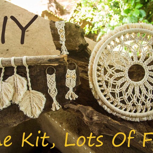 Beginner DIY Macrame Craft Kit. Macrame Wall Hanging Kit - Etsy Canada