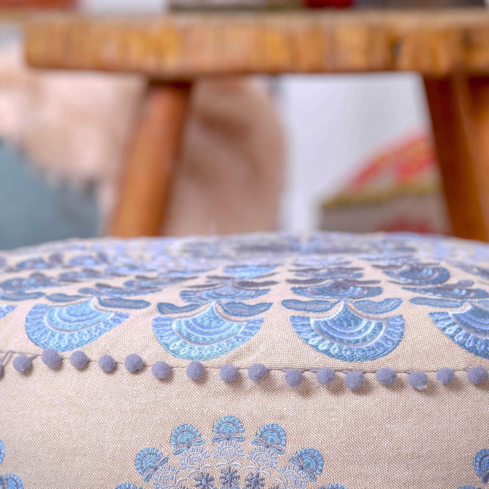 Bohemian Pouf Ottoman Cover Room Décor Pouffe for Meditation - Etsy
