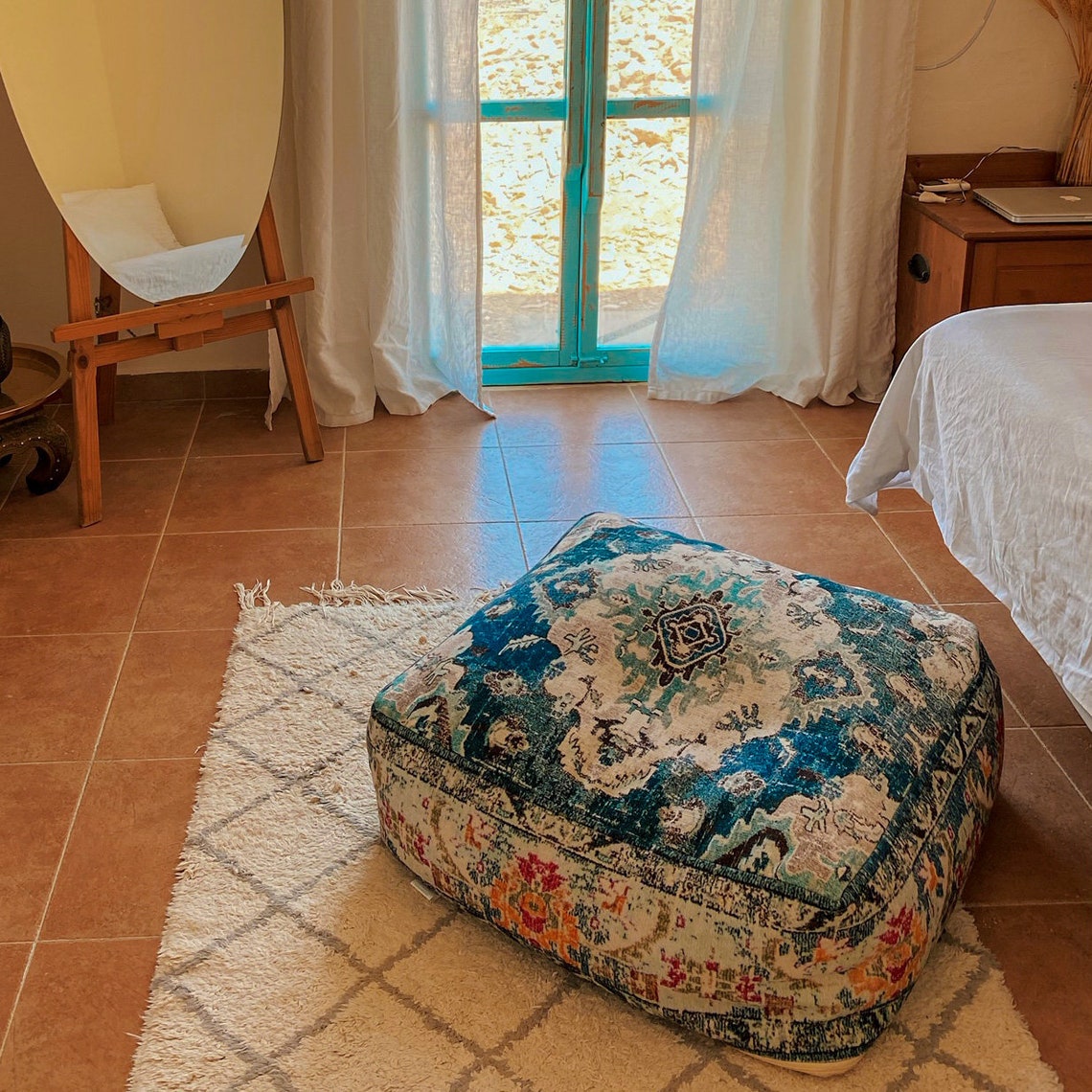 Boho Pouf Cover Set Bohemian Décor Large Floor Cushions - Etsy