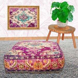 Bohemian Yoga Décor Floor Cushion Cover - 24x8 Inches - Square ...