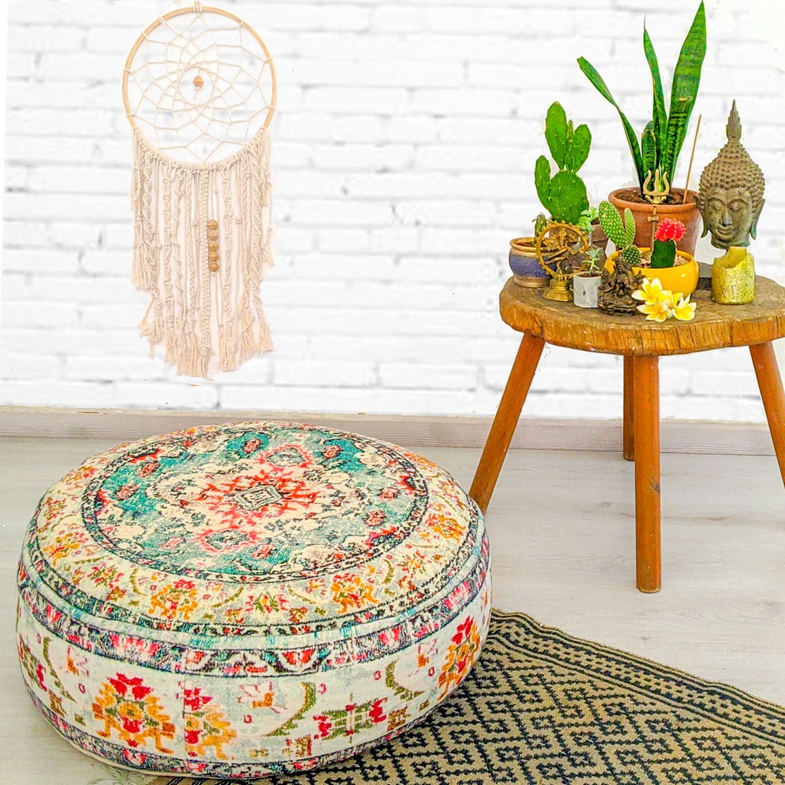 Boho Pouf Cover Set Bohemian Décor Large Floor Cushions - Etsy