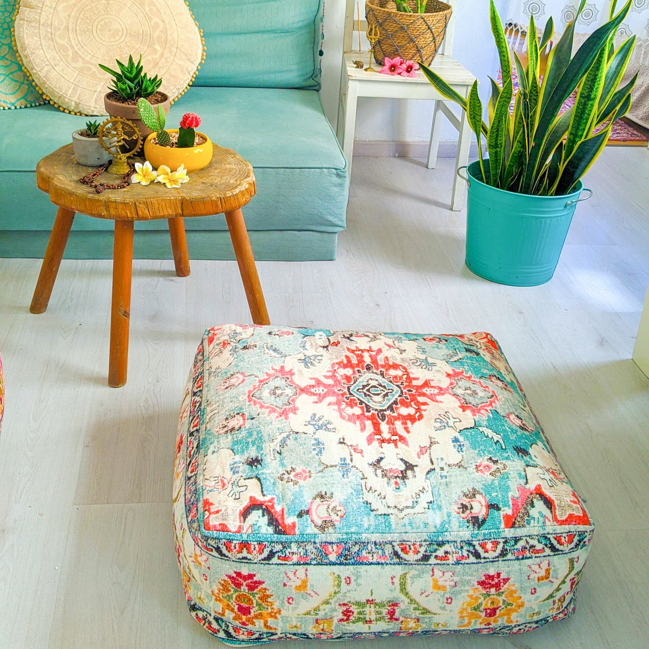 Turkish Square Pouffe 20 Height - Etsy