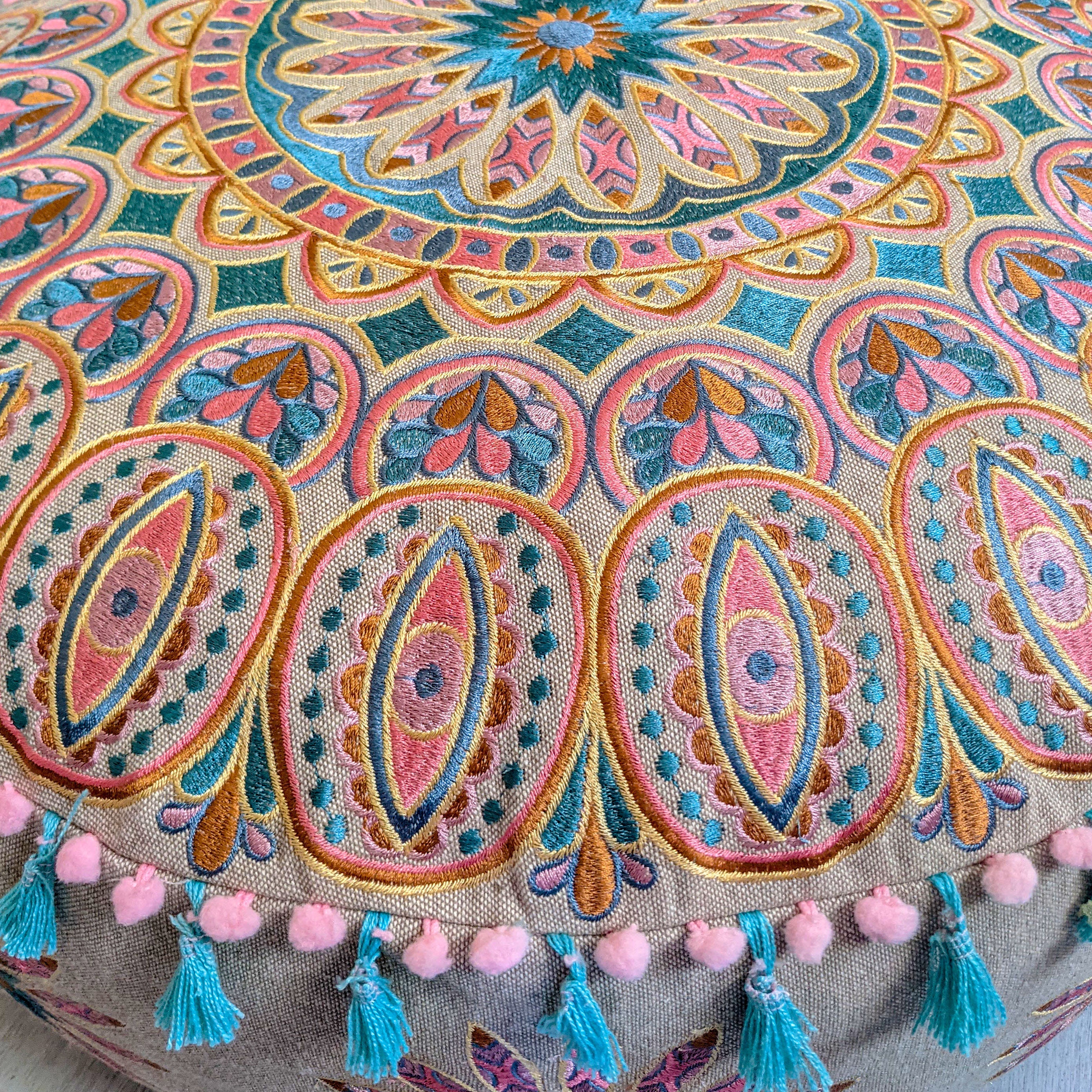 Bohemian Pouf Ottoman Cover Large Room Décor Pouffe for - Etsy