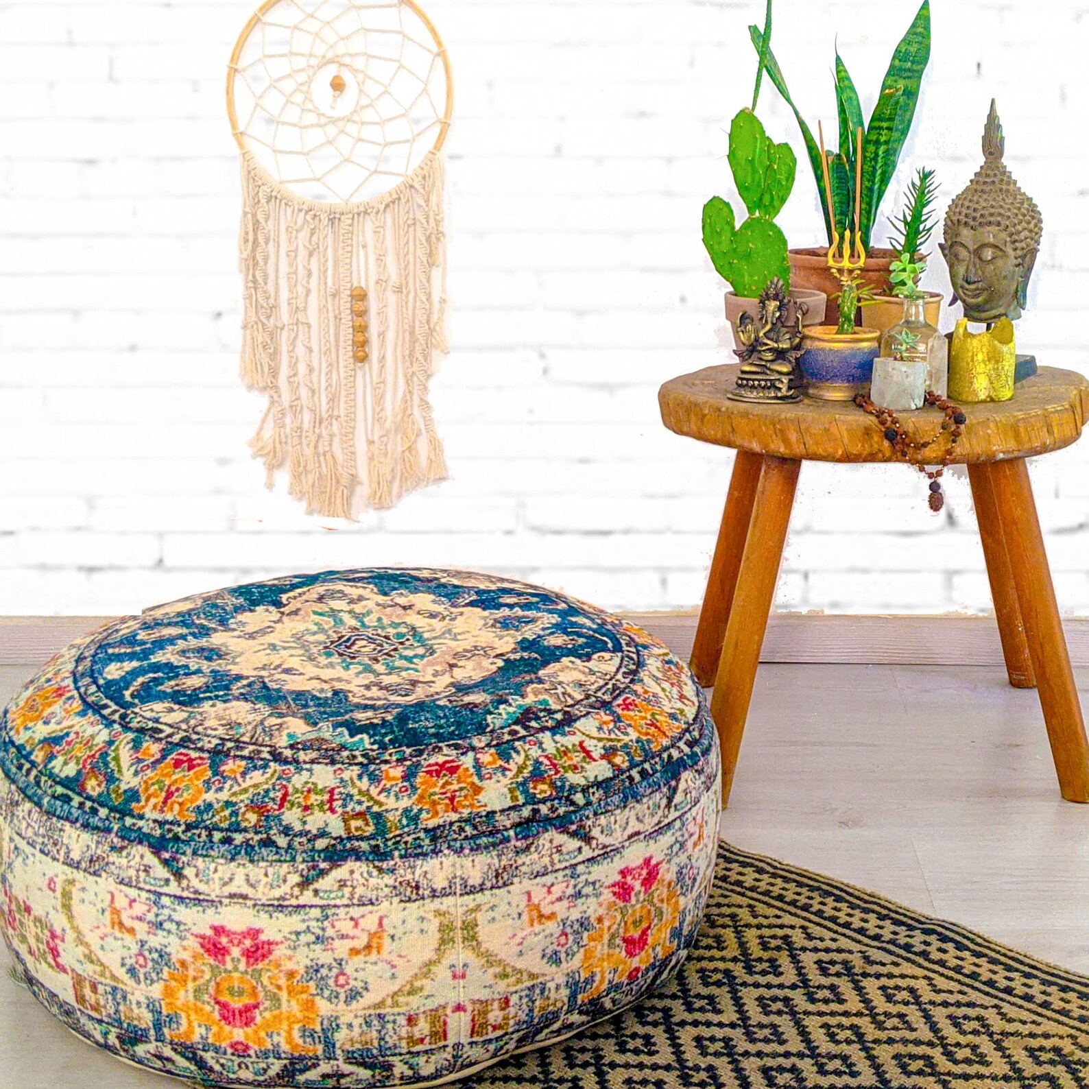 Boho Pouf Cover Set Bohemian Décor Large Floor Cushions - Etsy