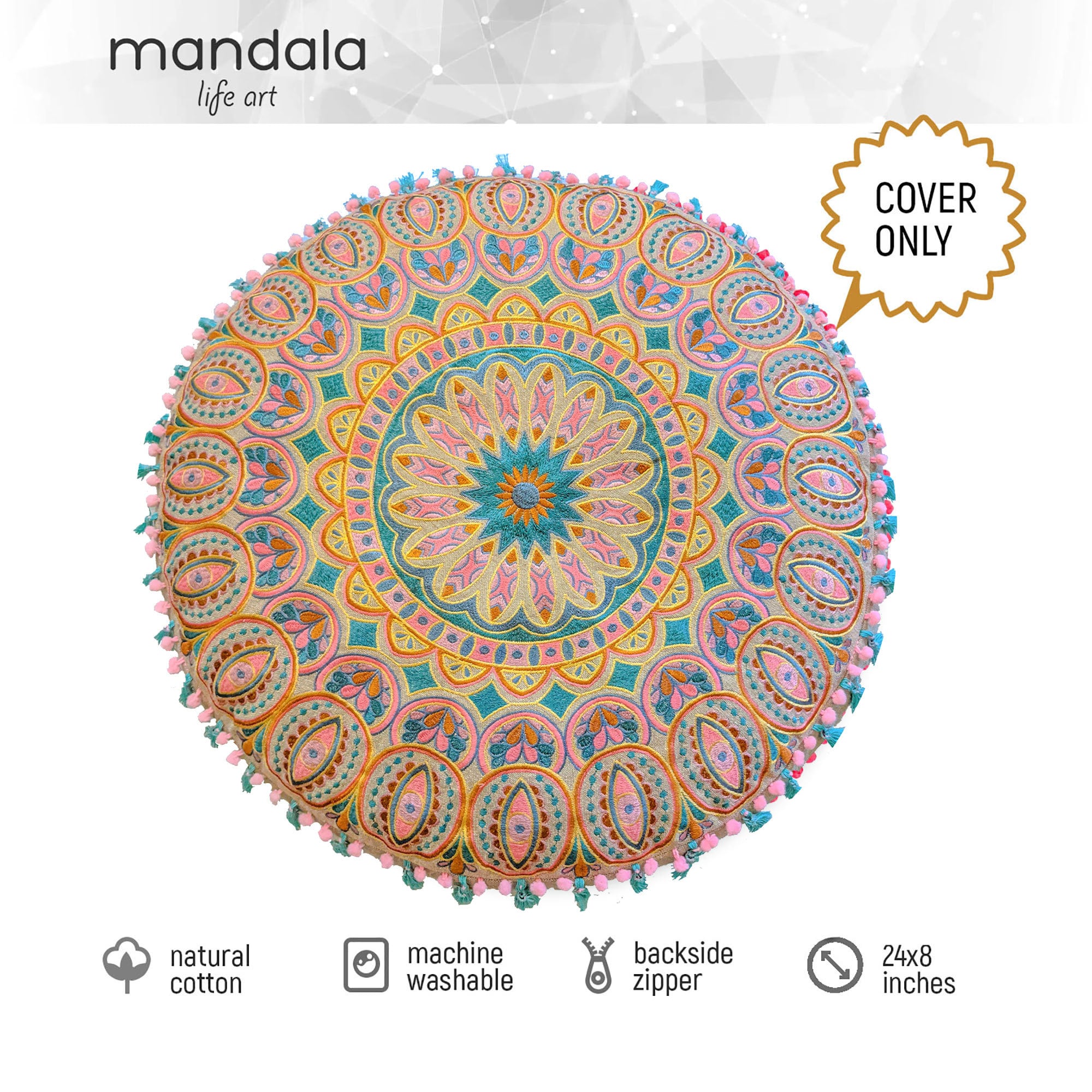 Bohemian Pouf Ottoman Cover Large Room Décor Pouffe for - Etsy