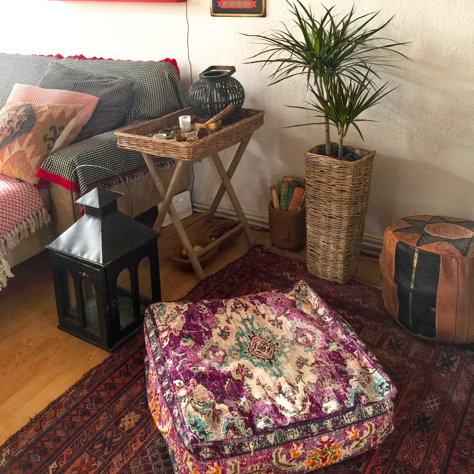 Bohemian Yoga Décor Floor Cushion Cover 24x8 Inches Square Meditation ...