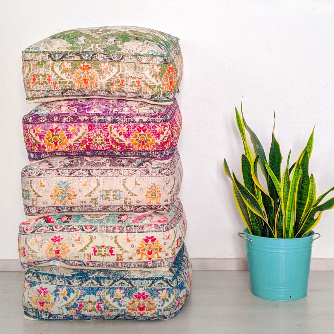 Bohemian Yoga Décor Floor Cushion Cover 24x8 Inches Square - Etsy