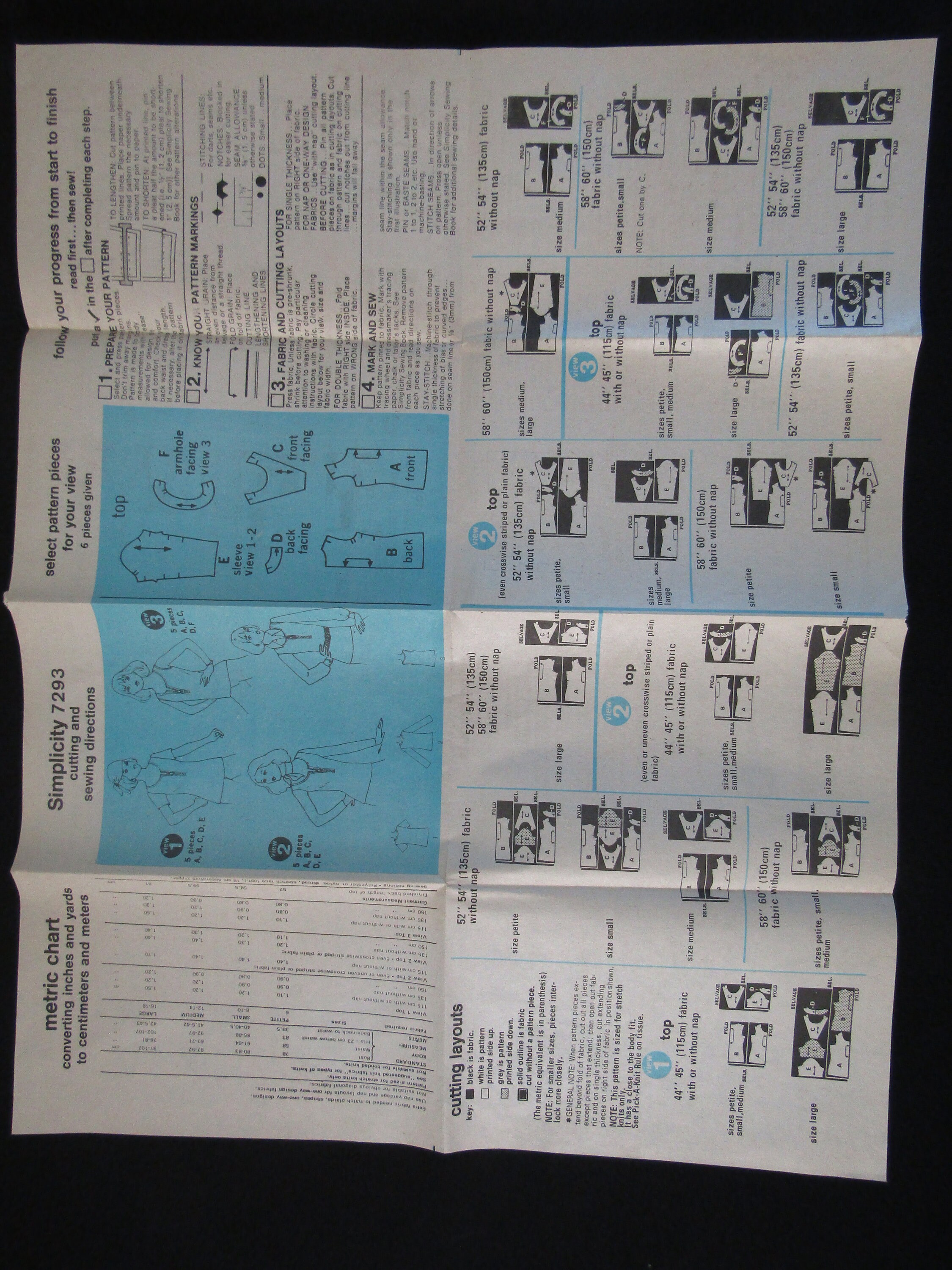 1975 Simplicity 7293 Blouse Top Scoop Neck Pattern Misses Size Medium ...