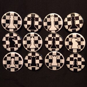 Classic Chess Badge Set single Purchase or Set of 12 Buttons - Etsy