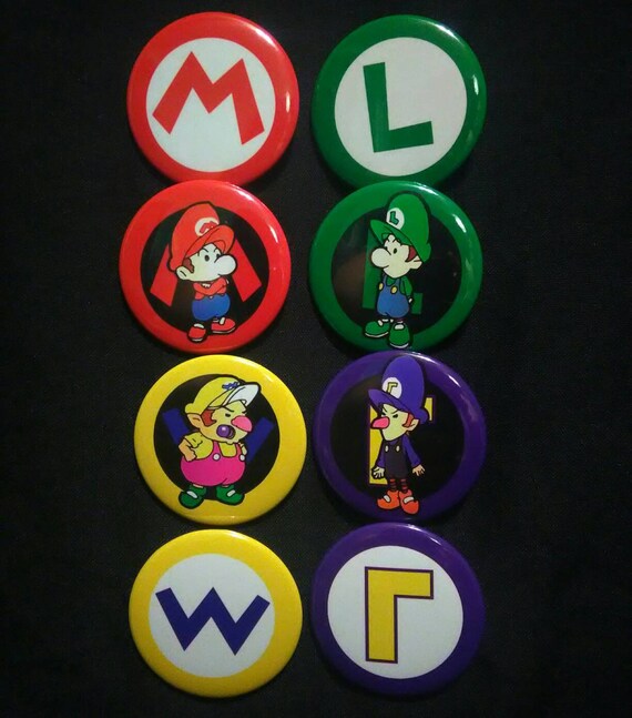 Mario Bros. Set single Purchase or Set of 8 Buttons Pinback - Etsy