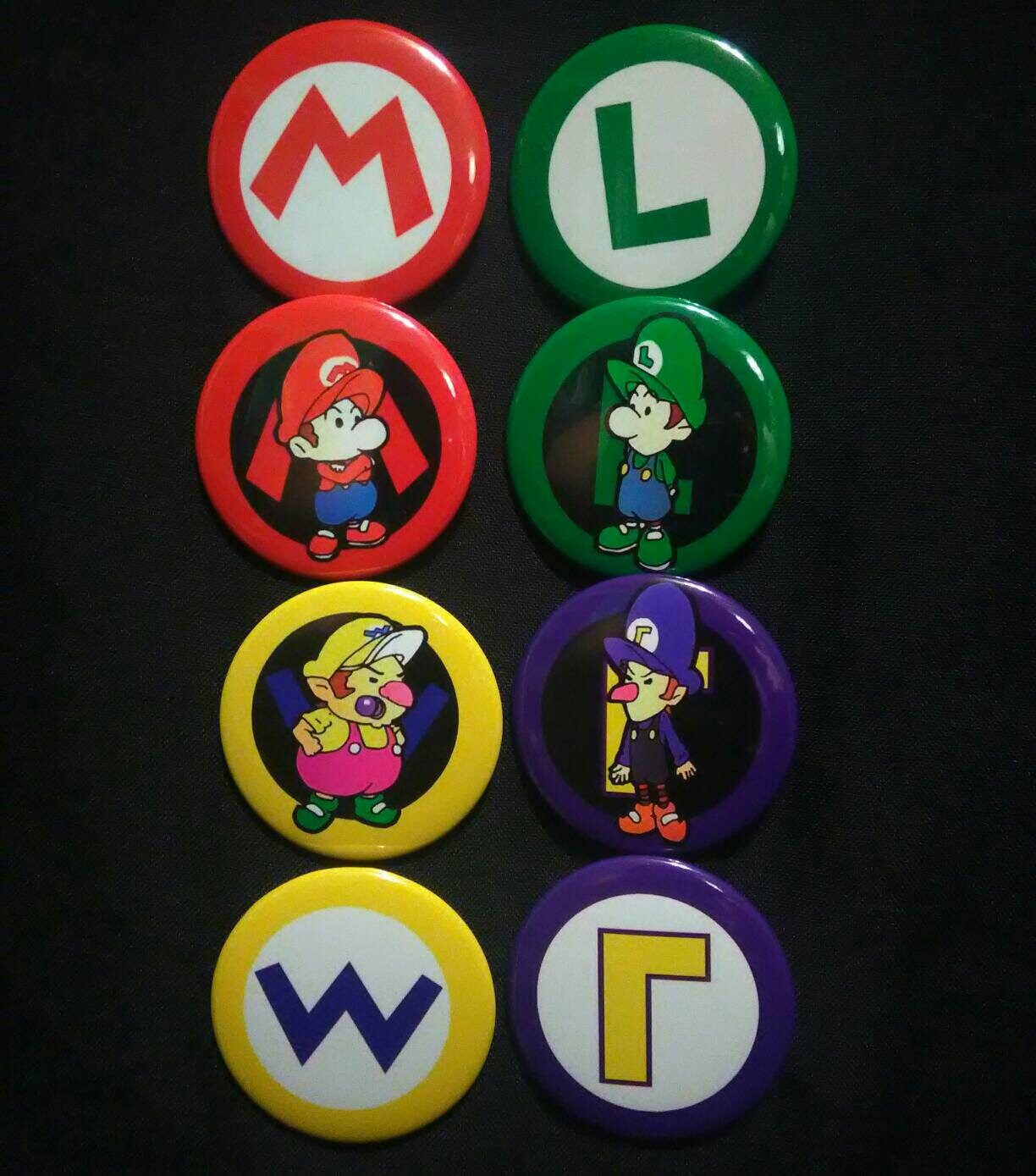 Mario Bros. Set single Purchase or Set of 8 Buttons Pinback - Etsy