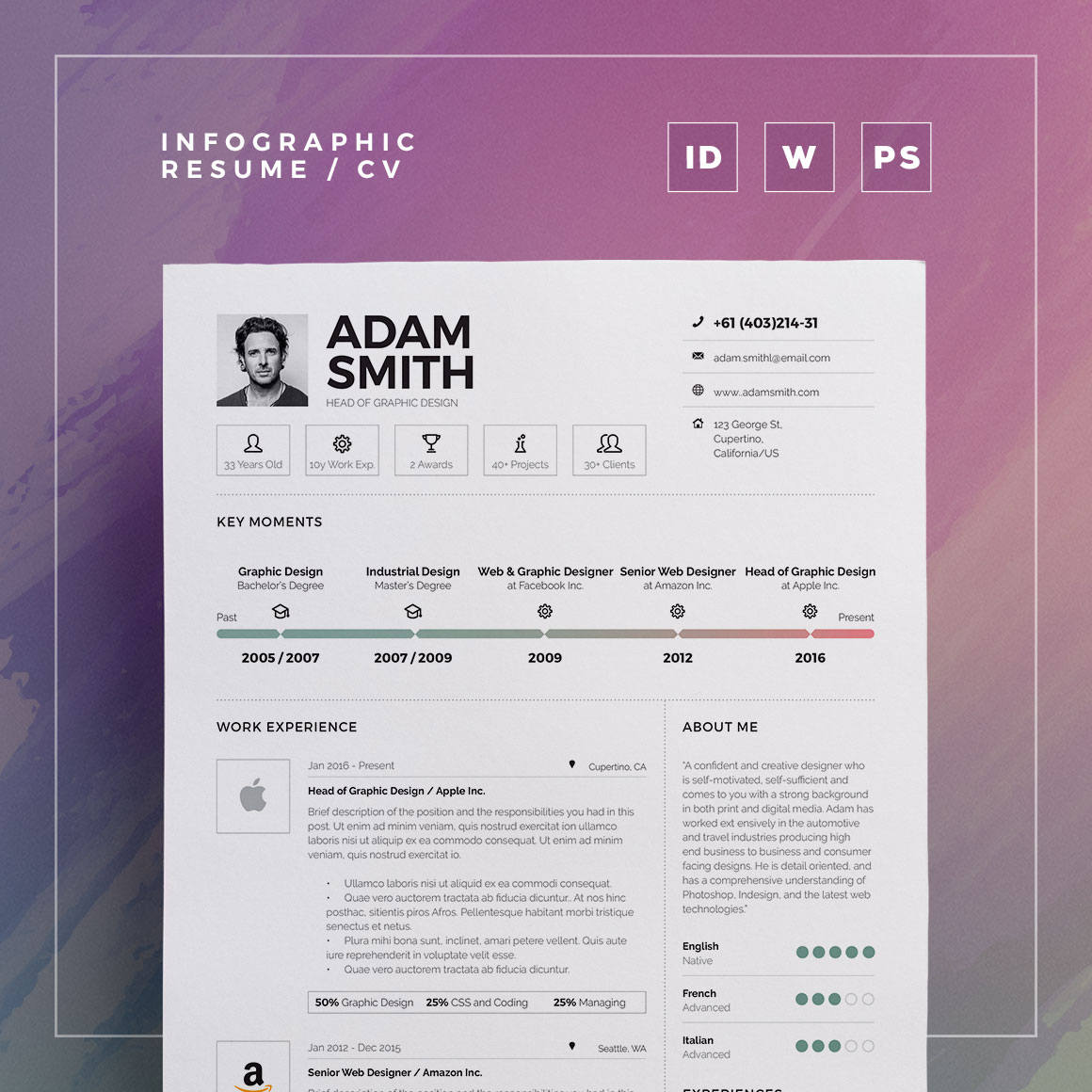 Infographic Resume Indesign