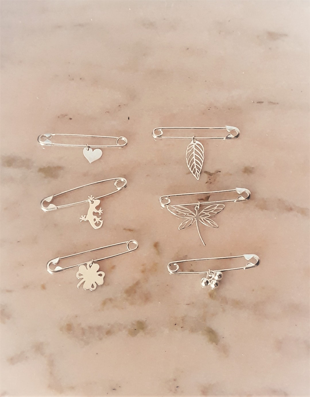 Personalized 925 Silver Safety Pin Brooch, Pendants to Personalize pin ...